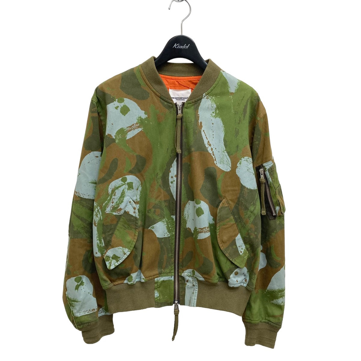 TAKAHIROMIYASHITA TheSoloIst．(タカヒロミヤシタザソロイスト) 17SSカモ ボンバーフライトジャケットsshj.0001 sshj.0001 グリーン×ブラウン ...