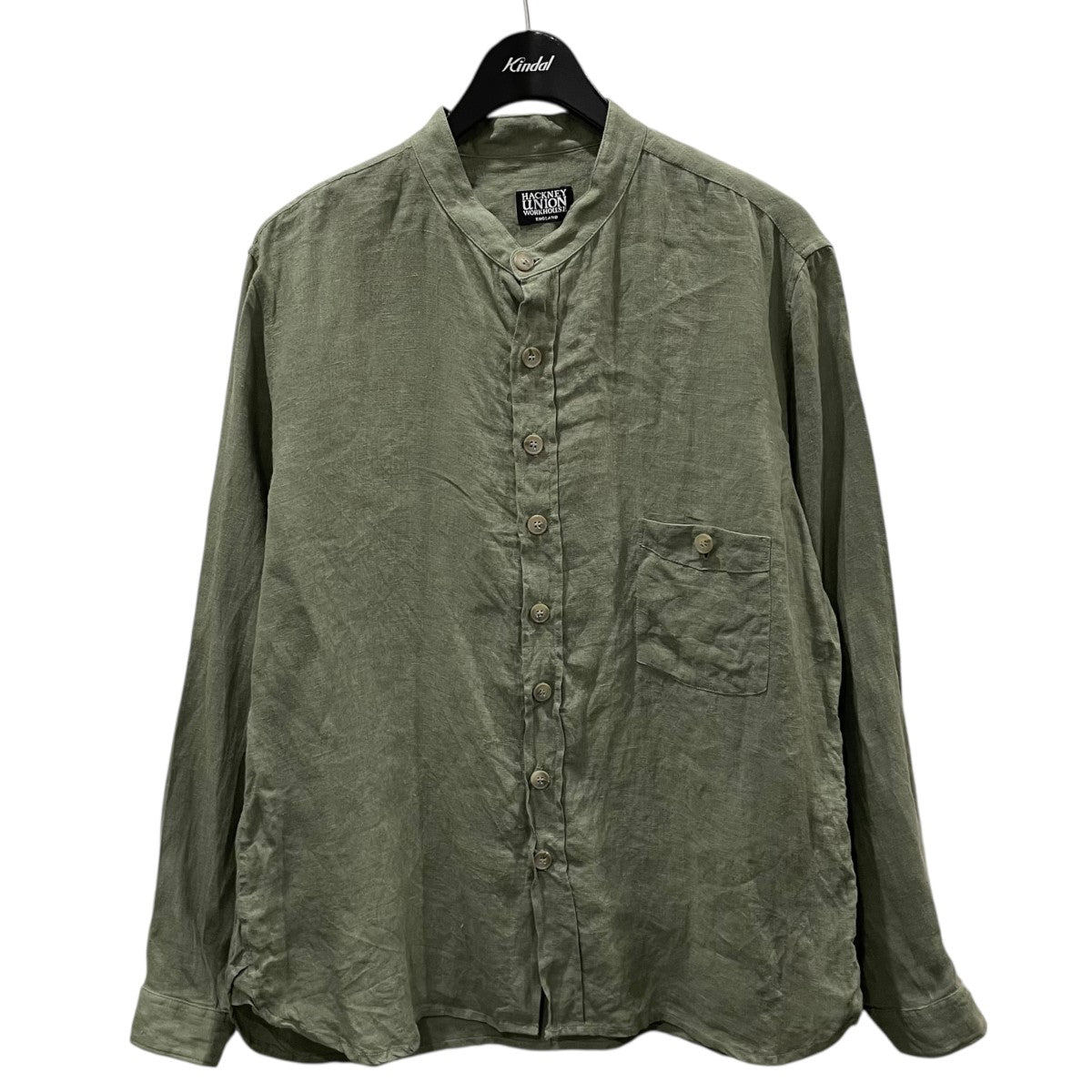HACKNEY UNION WORKHOUSE(ハックニー ユニオン ワークハウス) バンドカラーシャツ グリーン サイズ 40｜【公式】カインドオルオンライン ブランド古着・中古通販【kindal】