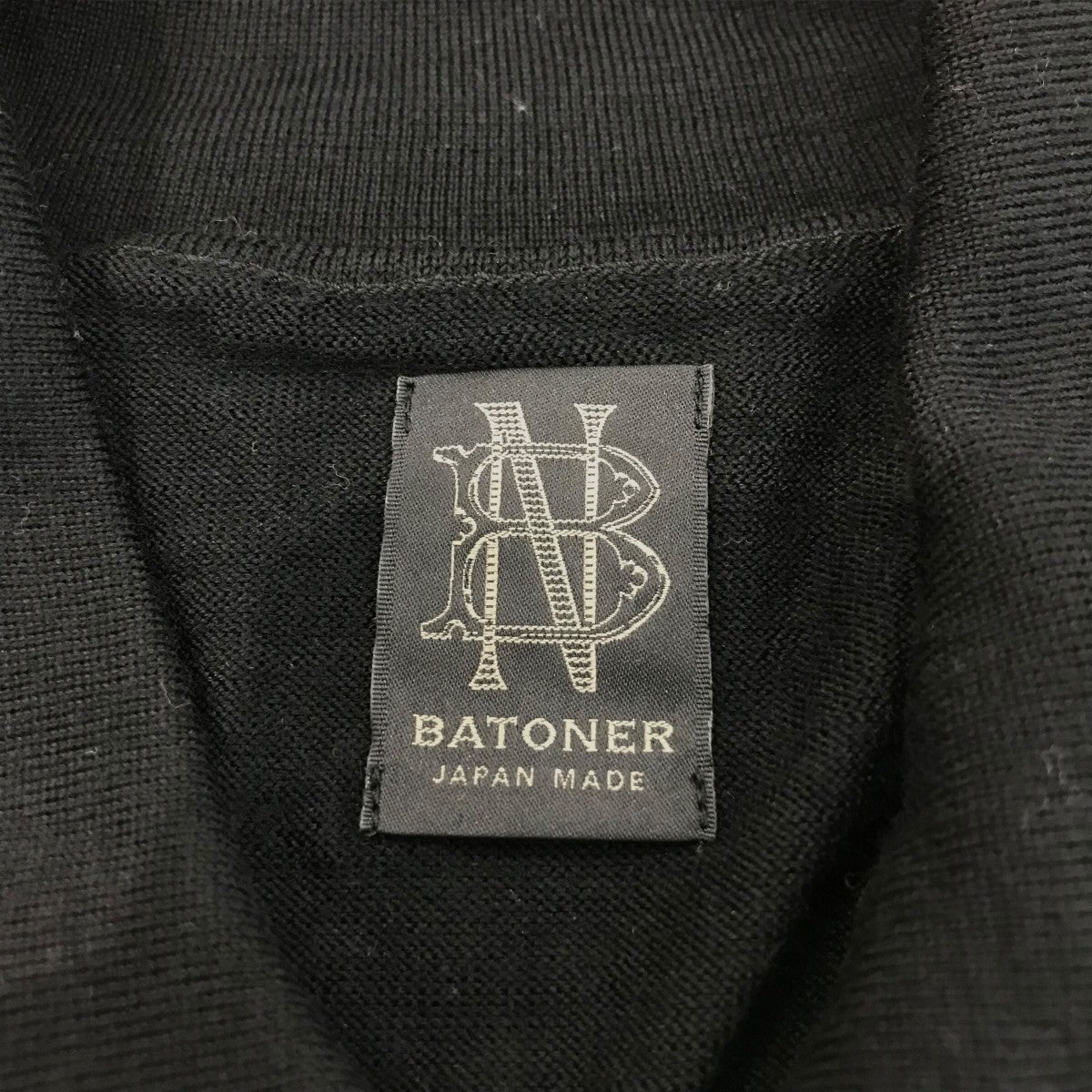 BATONER(バトナー) 「Essential SUPERIOR HIGH GAUGE MERINO POLO」ニットポロシャツBN FU 008 BN FU 008 ブラック サイズ 3 ...