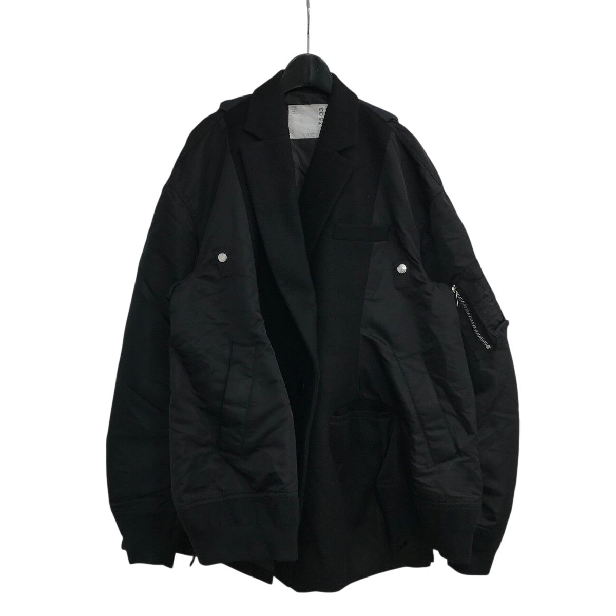 sacai(サカイ) 24AW「SAMPLE品 Wool Melton x Nylon Twill Quilted Coat」ドッキングコート ...