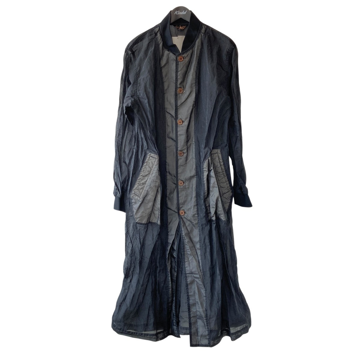 BLACK COMME des GARCONS(ブラックコムデギャルソン) see through long coat長袖ロングシャツ ...