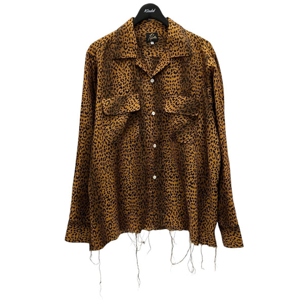 【中古】ニードルス ニードルズ Needles ノーカラーコート 2 裾ドロスト 総柄 レオパード柄 ミドル ハーフ丈 茶 8009002063176_1_grande.jpg?v=