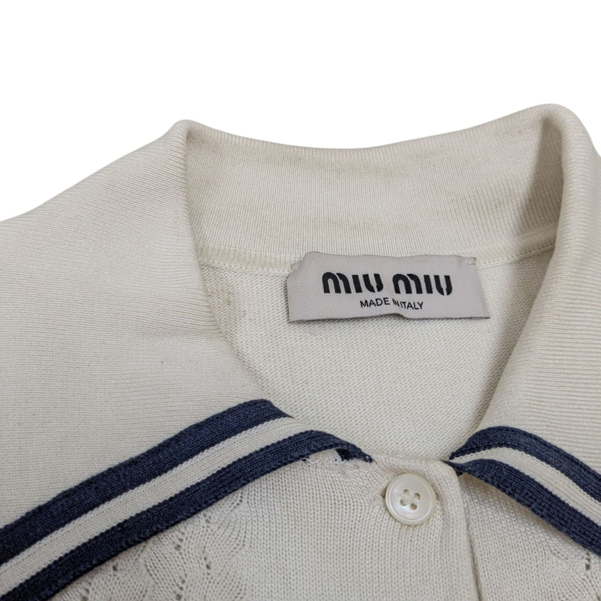 MIU MIU(ミュウミュウ) 25AWニットポロシャツMML677 MML677 アイボリー