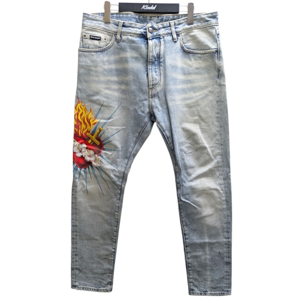 パームエンジェルス サイズ:28インチ  PMYA012C99DEN001 バックロゴプリントデニムパンツ 中古 BS99 Palm Angels(パームエンジェルス) デニムパンツ PMYA012S20343018