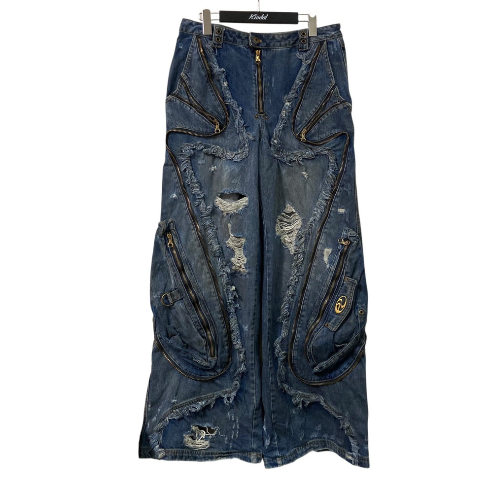 PERSONSOUL(パーソンソウル) alien dirty denim jeansワイドデニムパンツ インディゴ サイズ XL｜【公式 ...