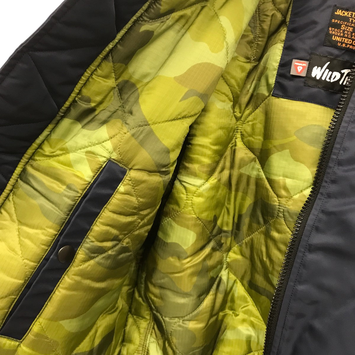 WILD THINGS×UNITED CARR MA-1ジャケット ネイビー サイズ M WILD THINGS×UNITED CARR MA-1ジャケット ネイビー サイズ M