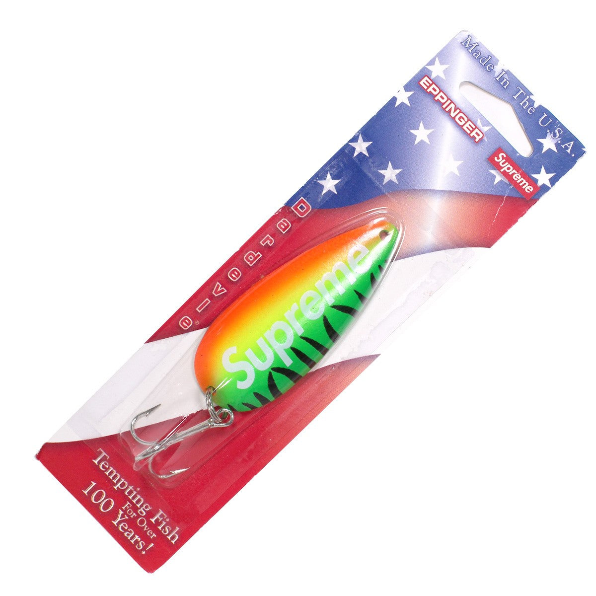 SUPREME(シュプリーム) 19SS Dardevle Lure Rainbow Trout ロゴルアー グリーン×イエロー×オレンジ ...