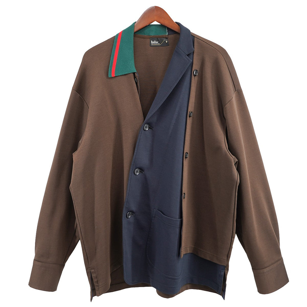 KOLOR(カラー) 23SS Cotton*Nylon*Poly JKTアシンメトリー デザイン ハイゲージポンチジャケット 定価 ...