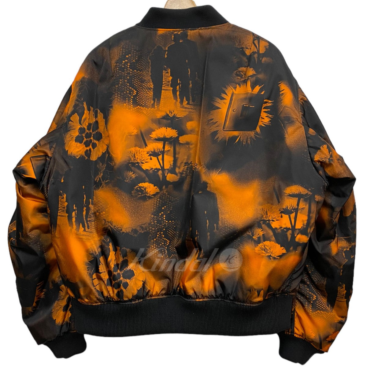 PRADA(プラダ) 22AW Re-Nylon Human Bomber Jacket MA-1ナイロン総柄ジャケット オレンジ×ブラック ...