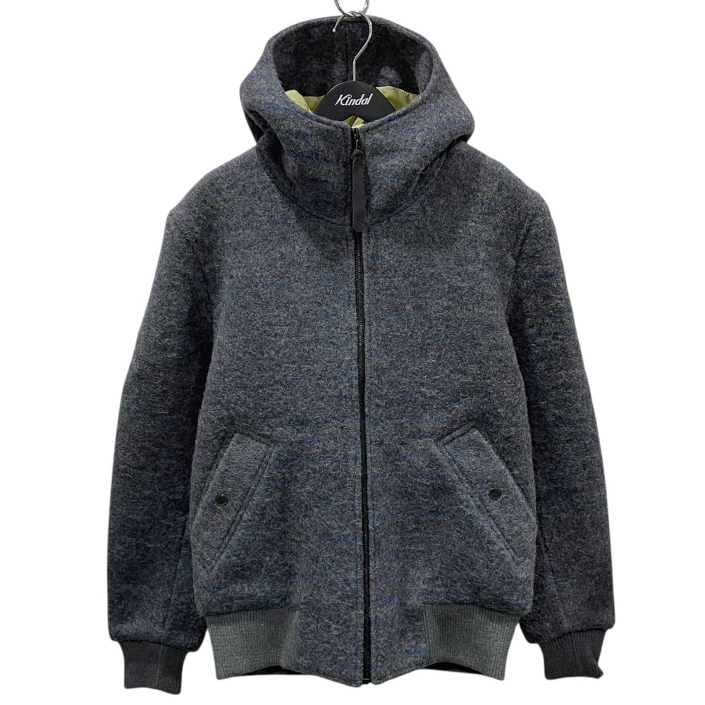 Christopher Raeburn(クリストファー レイバーン) ボーダー柄ジップアップフーデッド中綿ジャケット グレー・ブルー サイズ ...