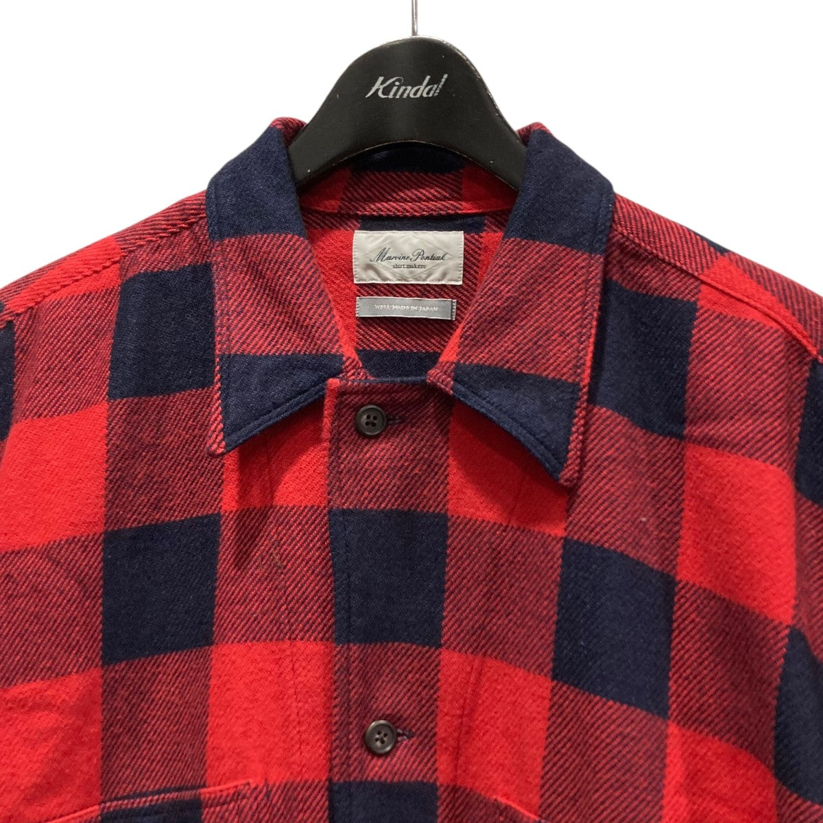 Marvine Pontiak Shirt Makers×WISM Coverall Shirtカバーオールシャツ レッド×インディゴ サイズ ...