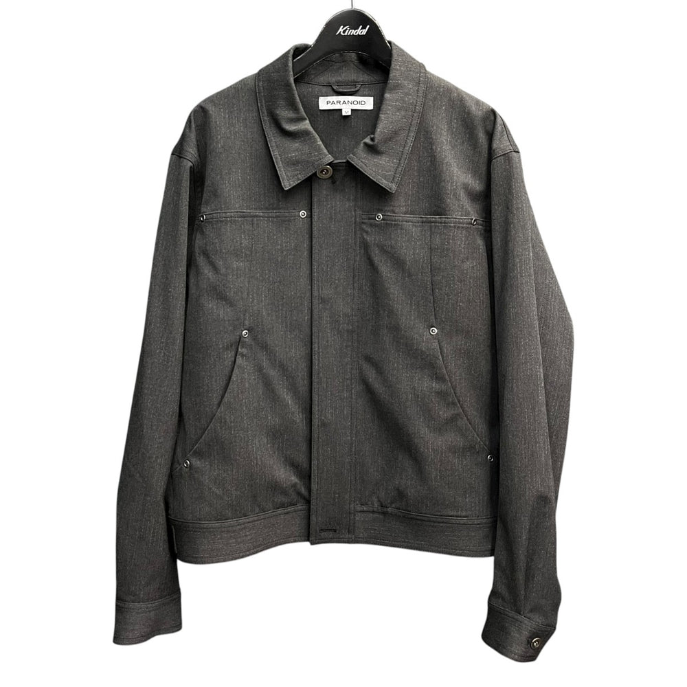 PARANOID(パラノイド) 24SSPULP別注 STRIPE ZIP JACKETシャツジャケットPD24SS-PULP-JK01 PD24SS-PULP-JK01 グレー サイズ M ...
