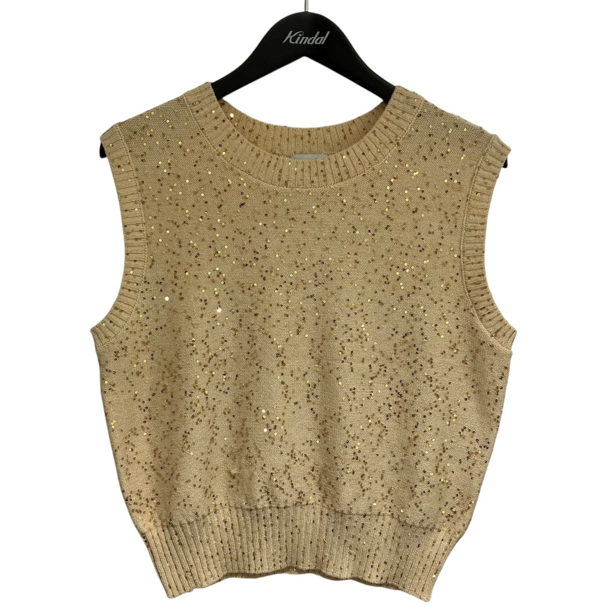 green label relaxing(グリーンレーベルリラクシング) スパンコールニットベスト3618-119-0716 3618-119 ...