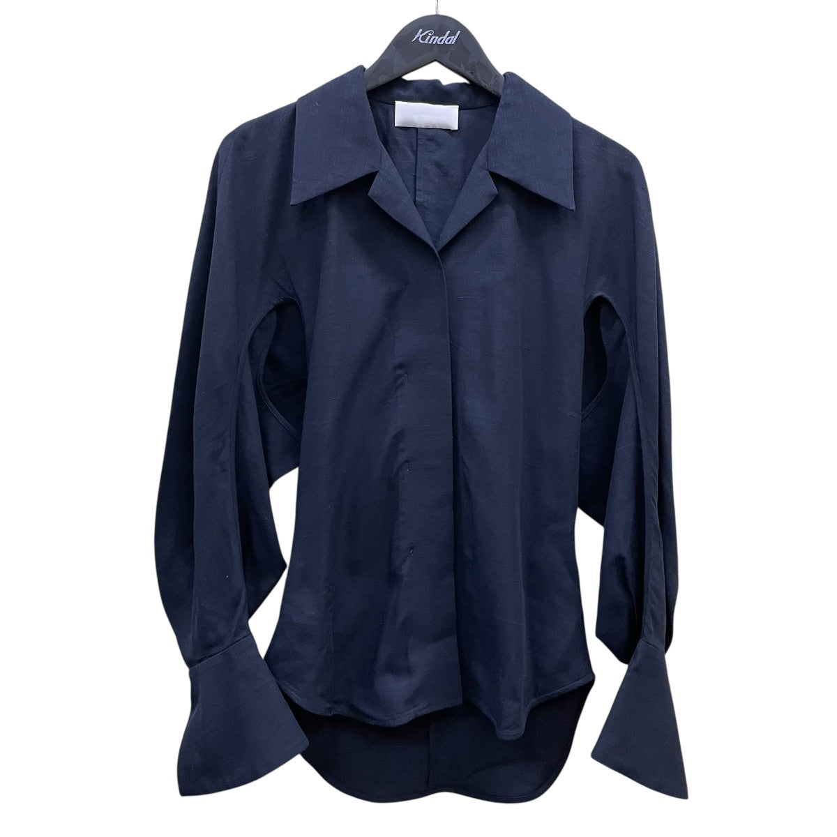 mame kurogouchi(マメクロゴウチ) 22SSViscose Hemp Round Shirt長袖シャツ オープンカラーシャツ ...